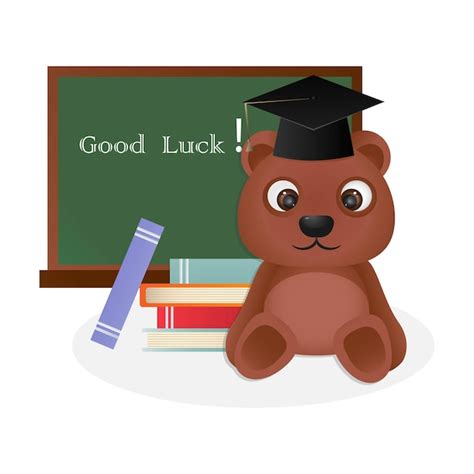 Premium Vector Web Teddy Bear Student Good Luck