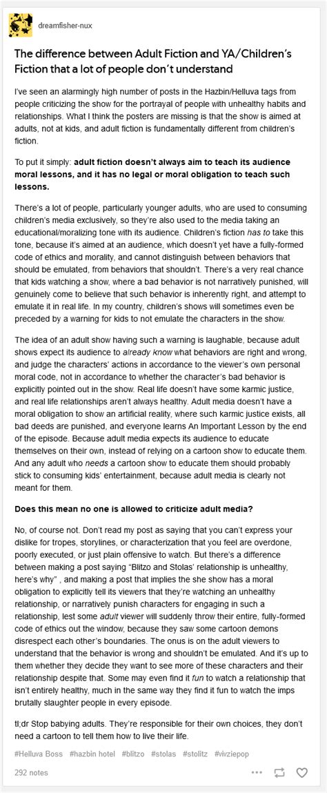 Differences Between Adult Fiction And YA Fiction R CuratedTumblr