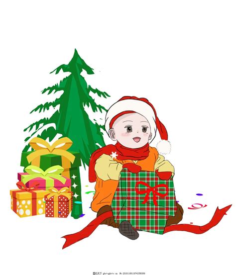 手绘圣诞节卡通人物宝宝图片装饰图案设计元素 图行天下素材网