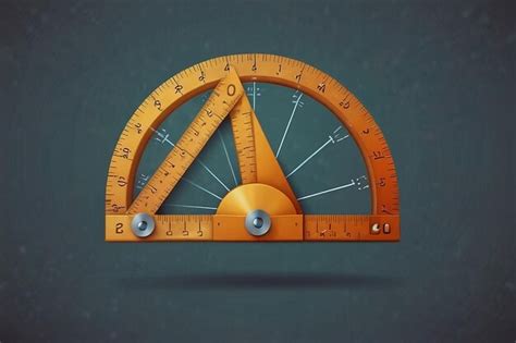 Protractor Ruler Measuring Tool 3d Vector Icon Cartoon Minimal Style Premium Ai Generated Image