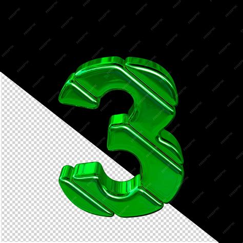Premium Psd Symbol Made Of Diagonal Green 3d Blocks Number 3