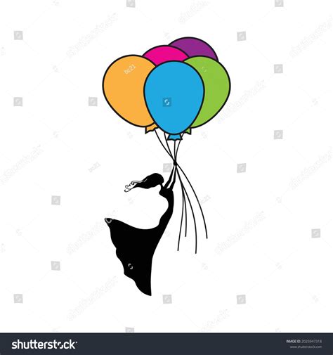 Romantic Balloon Flight Vector Graphic Design Stock Vector Royalty