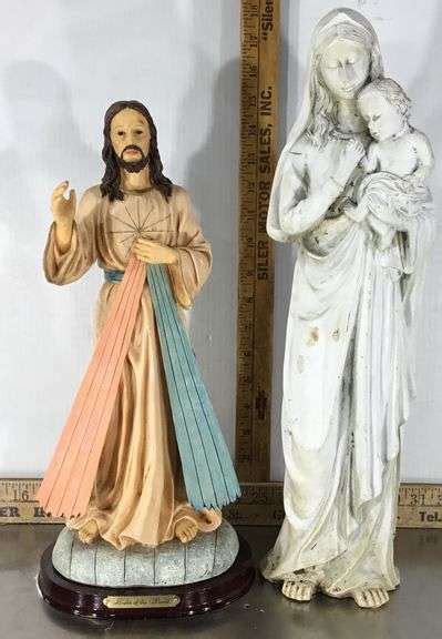 Mother Mary And Jesus Statues Sherwood Auctions