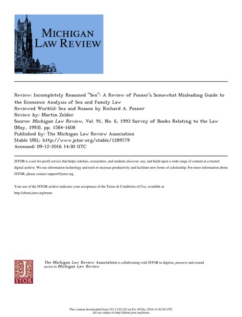 Pdf Incompletely Reasoned Sex A Review Of Posners Somewhat