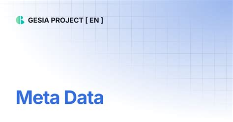 Meta Data Gesia Project En