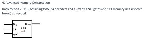 Solved Advanced Memory Construction Implement A X Chegg