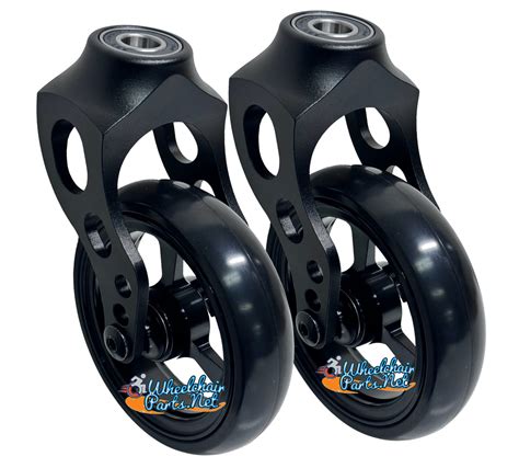 Aluminum Caster Fork Assembly With 4x1 Soft Roll Wheel Black Rim