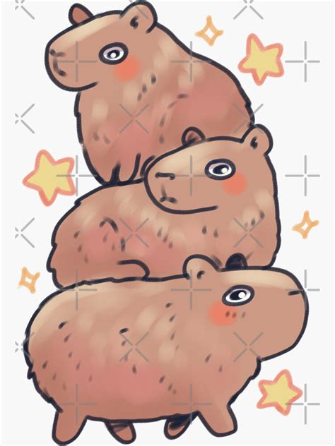 Capybara Stack Sticker For Sale By Artofmayara Redbubble