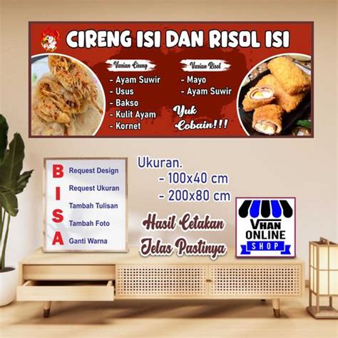 Jual Custom Banner Spanduk Mmt Cireng Isi Dan Risol Isi Bagus Keren