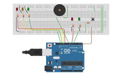 Circuit Design Arduino Traffic Tinkercad