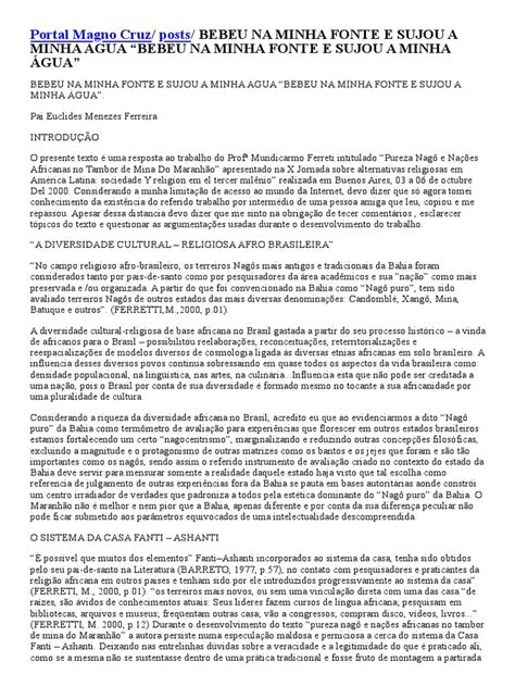 Bebeu Na Minha Fonte E Sujou A Minha Agua Pai Euclides Pdf