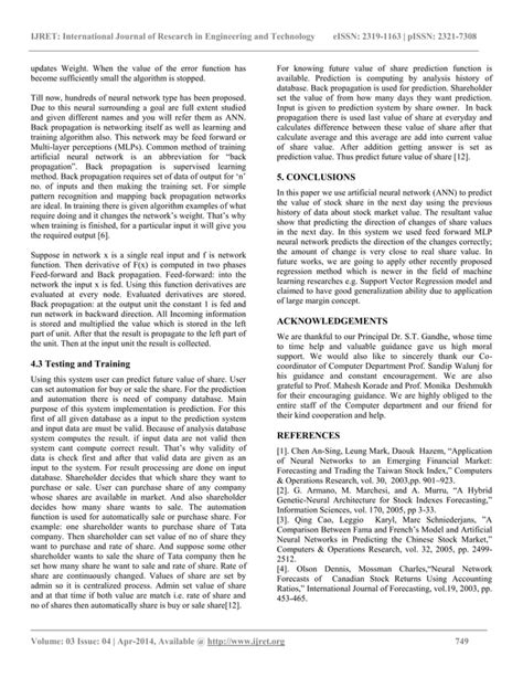Stock Prediction System Using Ann Pdf