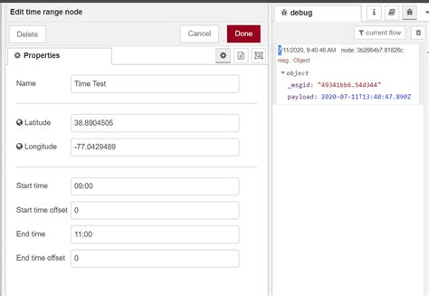 Node Red Time Range Node Wrong Time Lounge Hubitat