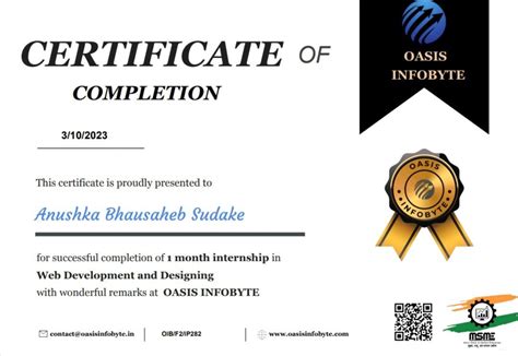 Anushka Sudake On Linkedin Intern Internship Oibsip Oasisinfobyte Webdevelopment