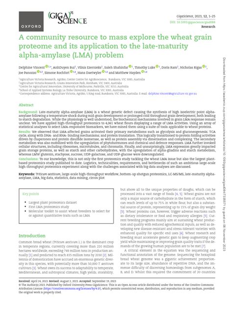 A Community Resource To Mass Explore The Wheat Grain Proteome And Its Application To The Late