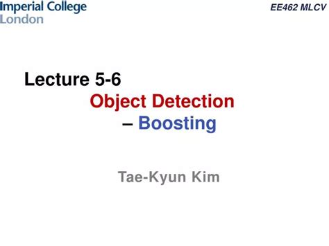 PPT Lecture Object Detection Boosting PowerPoint Presentation ID