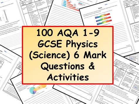 NEW AQA GCSE Physics Science Mark Questions Activities With Mark Schemes