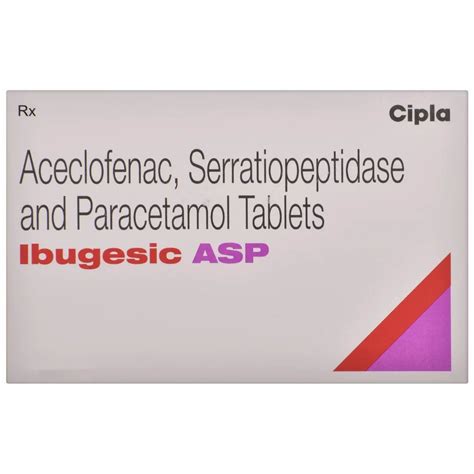 Ibugesic Asp Tablet At ₹ 567 Stripe Aceclofenac Paracetamol Serratiopeptidase Tablet In Nagpur
