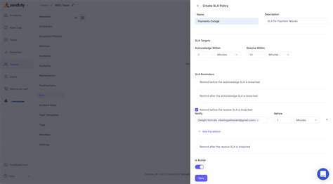 Incident Slas Zenduty Docs