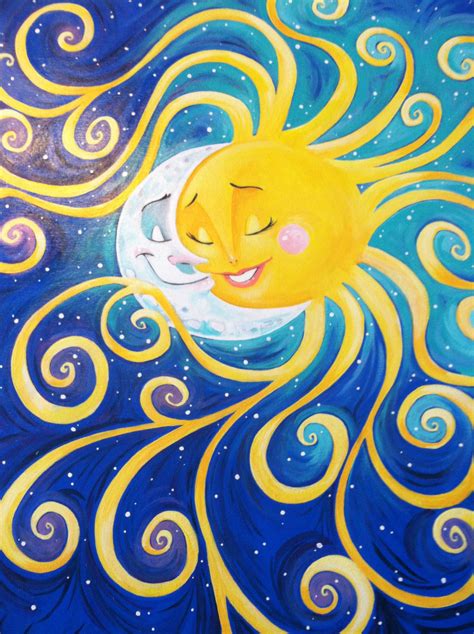 Sun And Moon In Love Vintage Sun Moon Sun And Stars Art