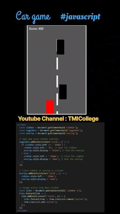 car game 🚗 html css and javascript html webdesign youtube