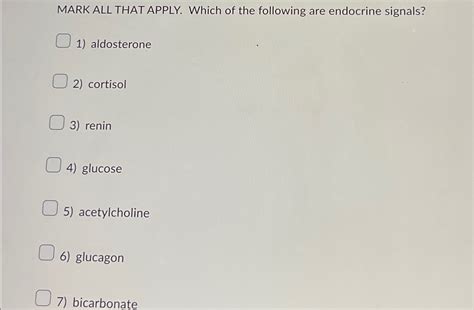 solved mark all that apply which of the following are