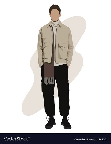 Stylish Man In Flat Style Royalty Free Vector Image