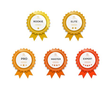 Modern Custom Level Badge Design Premium Vector
