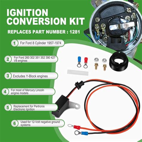 Ford V8 Ignition Points To Electronic Conversion Kit Ignitor Pertronix