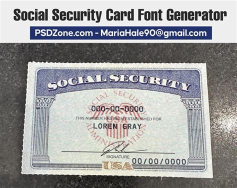 Social Security Card Font Generator Editable Ssn Template