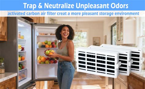3 Pcs Refrigerator Air Filter Replacement Compatible With