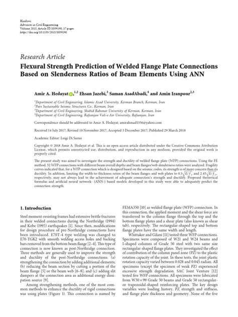 Flexural Strength Prediction Of Welded Flange Plat Pdf
