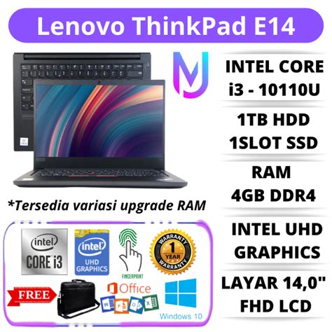 Laptop Lenovo Thinkpad E Core I U Ram Gb Tb Hdd Slot Ssd Finger Print Layar