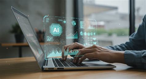 Ai Data Analytics Future Of Business Intelligence On Laptop Stock