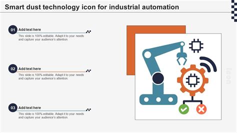 Smart Dust Technology Icon For Industrial Automation Ppt Slide