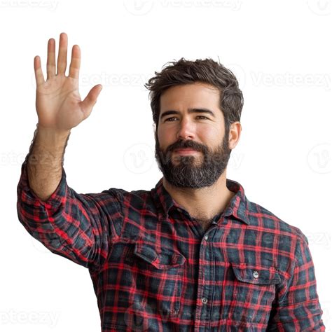 Man Waving Goodbye In Casual Attire Indoors 52652830 Png