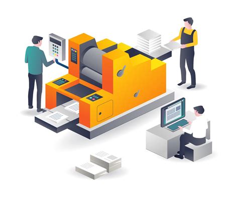 Printing Machine Operator And Graphic Design 4578700 Vector Art At Vecteezy