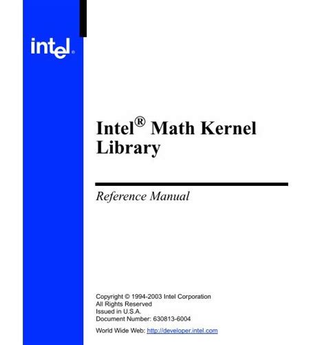 intel® math kernel library reference manual computer services