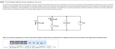 find the steady state time domain quantities for the