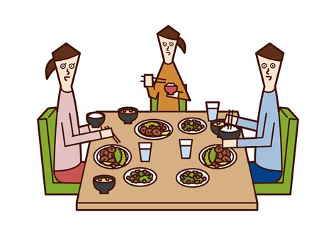 가족 식사의 일러스트 무료 일러스트 소재집 Kukukeke