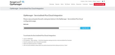 Integrating With ServiceDesk Plus Cloud OpManager Help