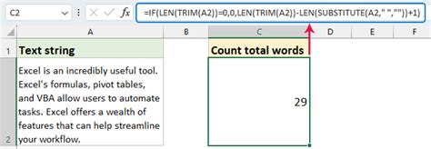 Quickly Count Total Words Specific Words In Excel