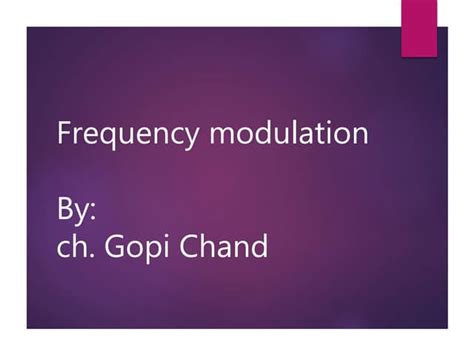 Frequency Modulation Pptx