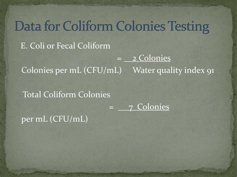 Ppt Coliform Bacteria Testing Powerpoint Presentation Free Download