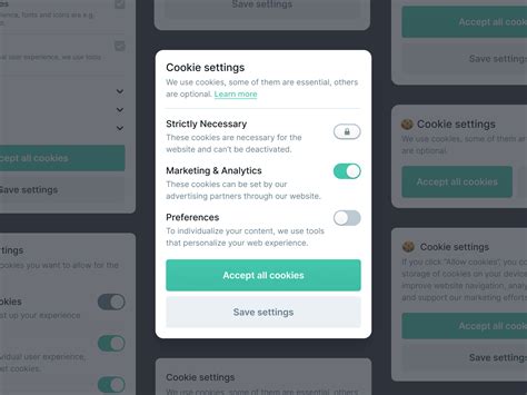 Cookie Settings Ui Elements By Jan Hoffmann For Ausbildungde On Dribbble