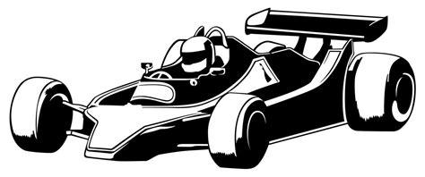 Black And White Race Car Clip Art