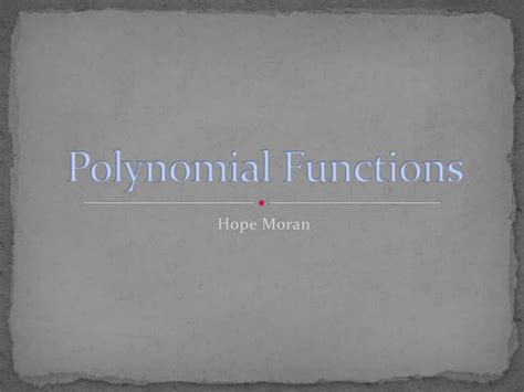 Polynomial Functions Ppt