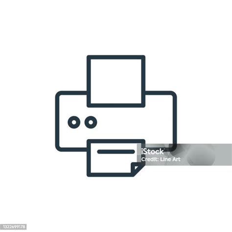 사무실 개념에서 프린터 아이콘 벡터입니다 프린터 편집 가능한 스트로크의 얇은 선 그림입니다 웹 및 모바일 앱 로고 인쇄 미디어에 사용할 프린터 선형 기호 0명에 대한 스톡