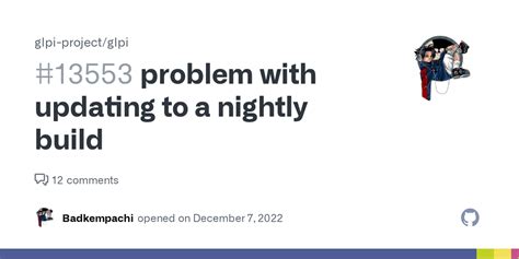 Problem With Updating To A Nightly Build · Issue 13553 · Glpi Project