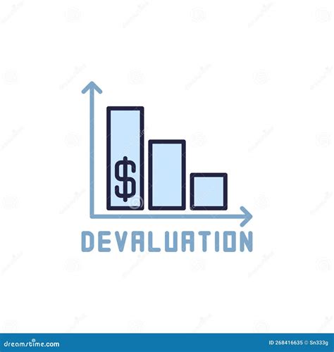 Declining Devaluation Bar Chart Vector Concept Colored Icon Stock Vector Illustration Of